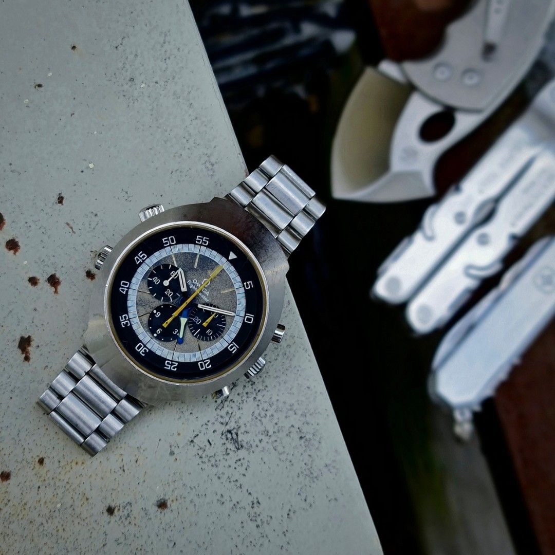 Omega Flightmaster flight master Manual Chronograph grey patina dial ...