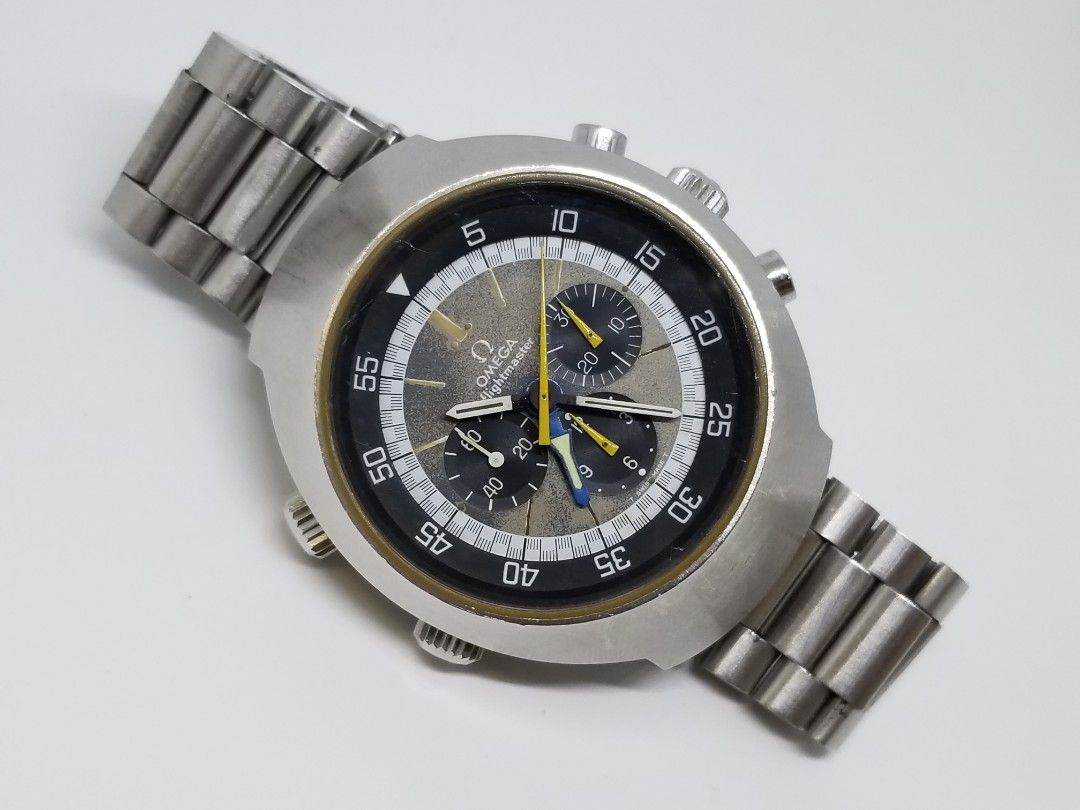 Omega Flightmaster flight master Manual Chronograph grey patina dial ...