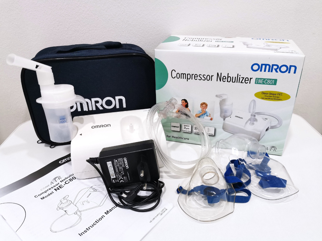 Omron Compressor Nebulizer NE-C801, Health & Nutrition, Medical ...