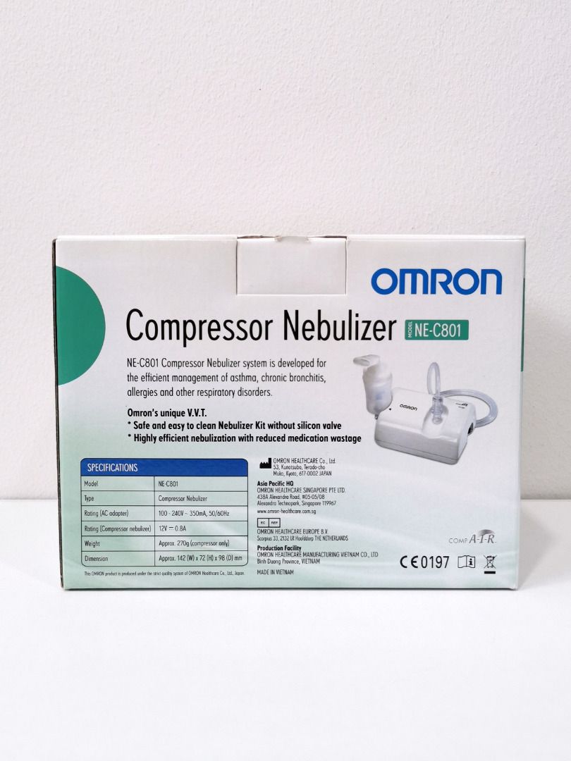 Omron Compressor Nebulizer NE-C801, Health & Nutrition, Medical ...