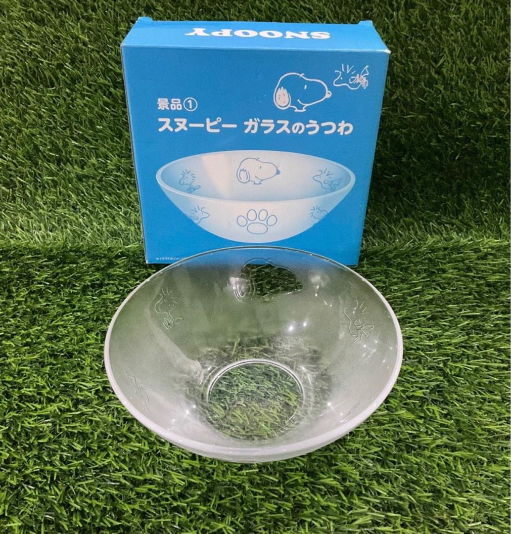 Peanuts Snoopy Soda Woodstock Quilted Embossed Glass Deep Salad Soup ...