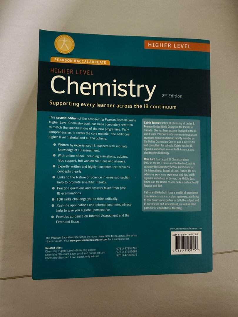 Pearson chemistry IB higher level textbook, Hobbies & Toys, Books ... Pearson chemistry IB higher level textbook, Hobbies & Toys, Books ...