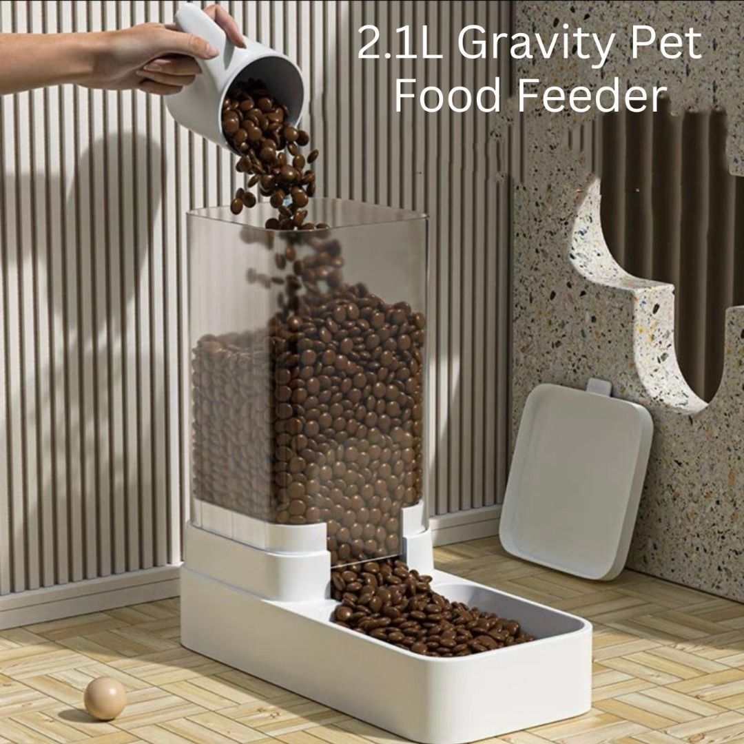 Pet Automatic Feeder Pets Gravity Big Capacity Feeder Dog Cat Dry Food ...