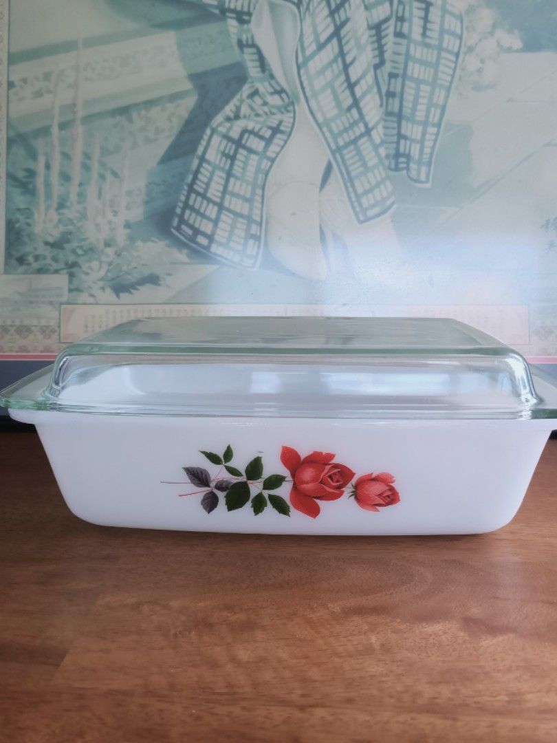 Pyrex June Rose Oblong Casserole, Furniture & Home Living, Kitchenware ...