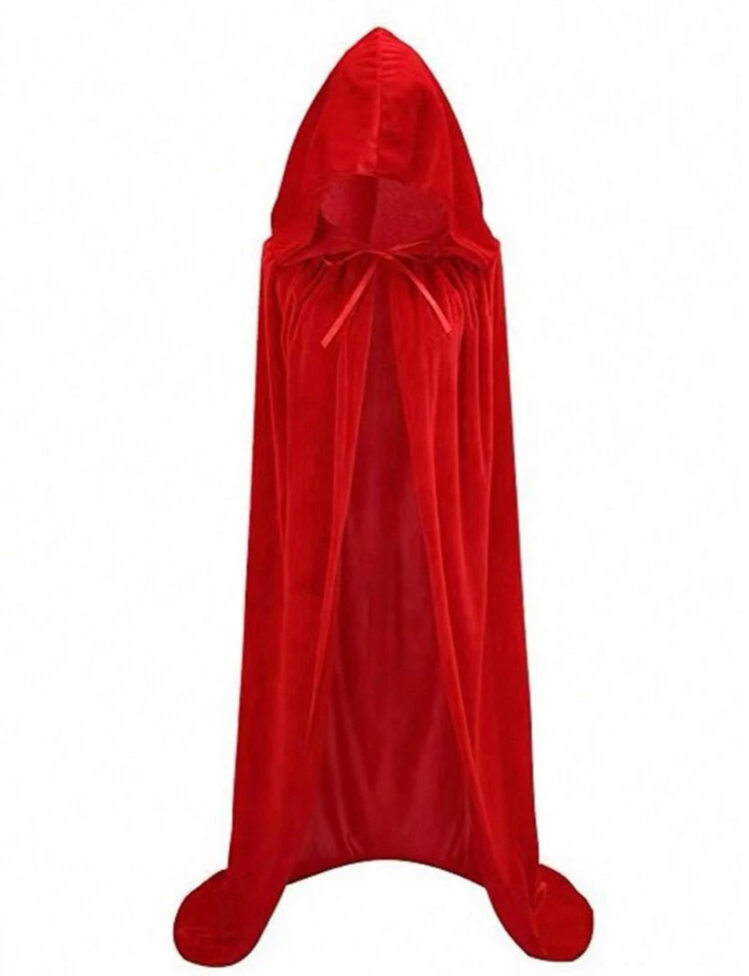 RED VELVET CLOAK WITH HOOD, Women's Fashion, Coats, Jackets and ...