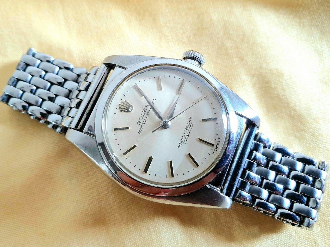 Rolex Oyster Perpetual automatic Bubbleback 5050 creamy patina occ dial ...