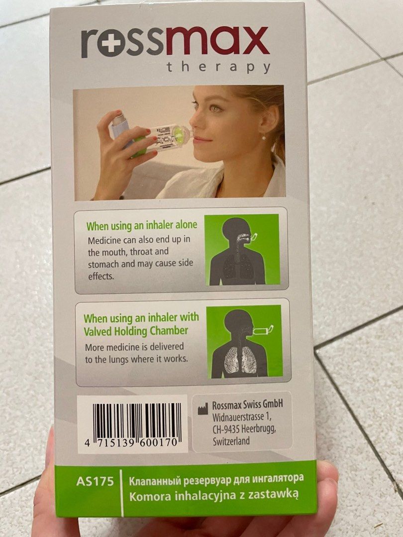 Rossmax Aero Spacer with L size mask, Health & Nutrition, Medical ...