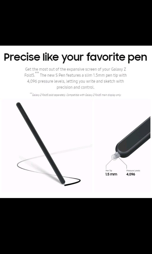Samsung S Pen Fold Edition Galaxy Z Fold 5 Ej Pf946 Black Mobile