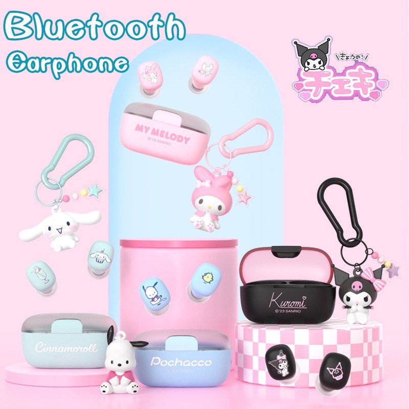Sanrio Characters Wireless Bluetooth earbuds with charm set - Kuromi My ...