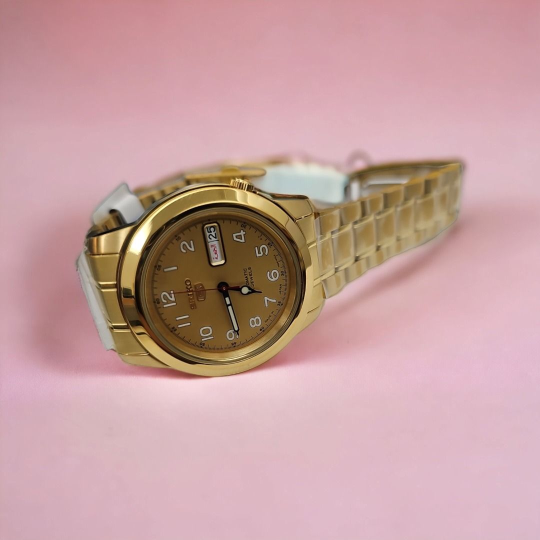Seiko 5 Automatic Gold tone Men's Watch SNKK38J1, Men's Fashion ...