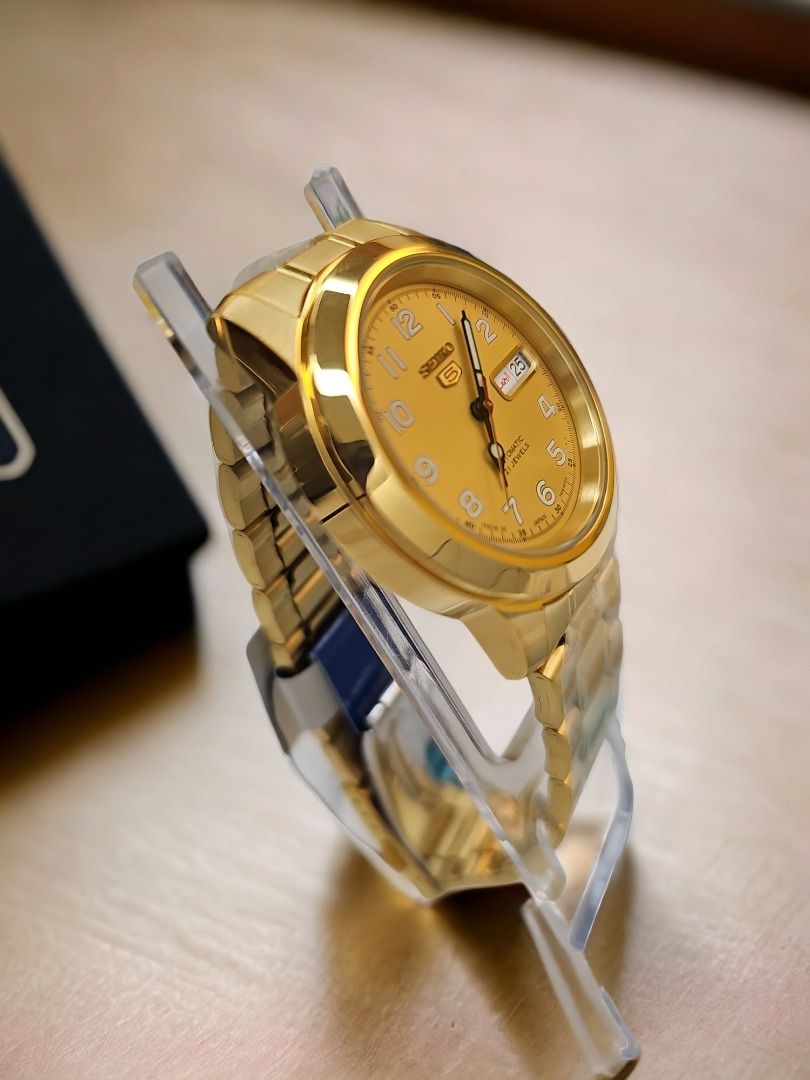 Seiko 5 Automatic Gold tone Men's Watch SNKK38J1, Men's Fashion ...