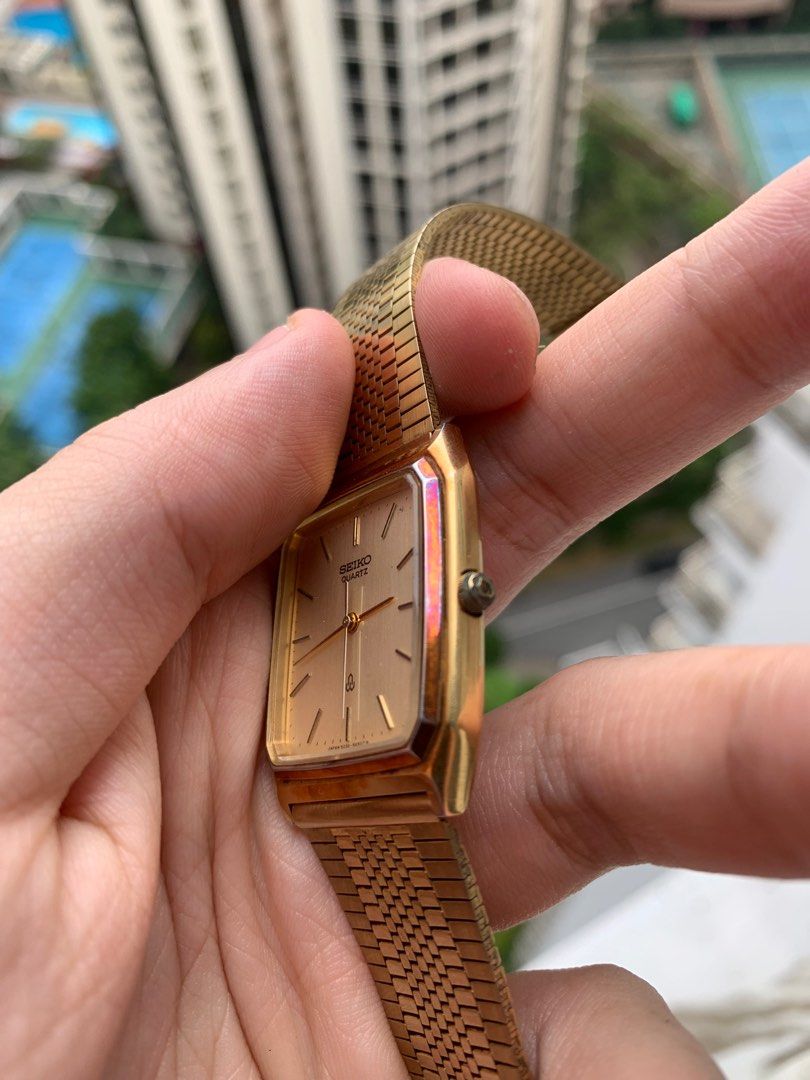 Seiko Rectangle gold plated case, Men's Fashion, Watches & Accessories ...