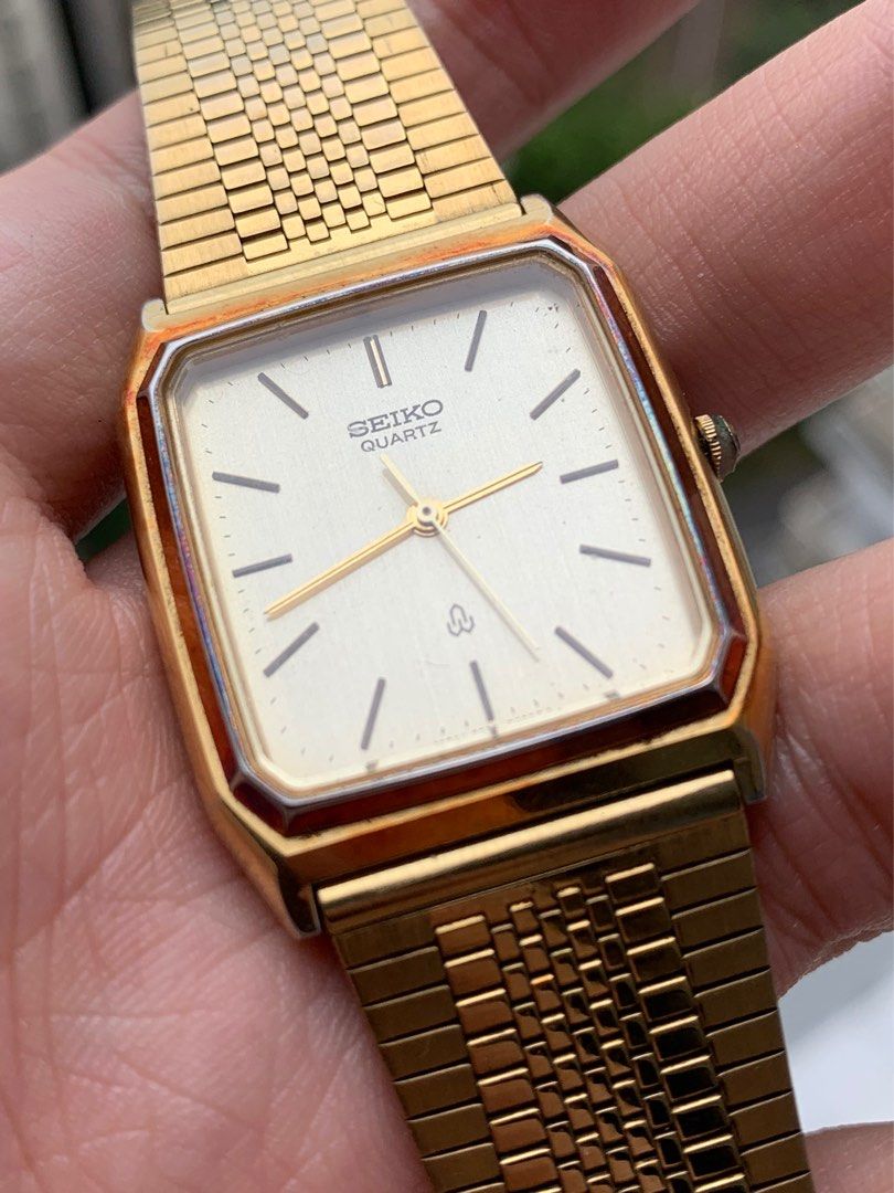 Seiko Rectangle gold plated case, Men's Fashion, Watches & Accessories ...