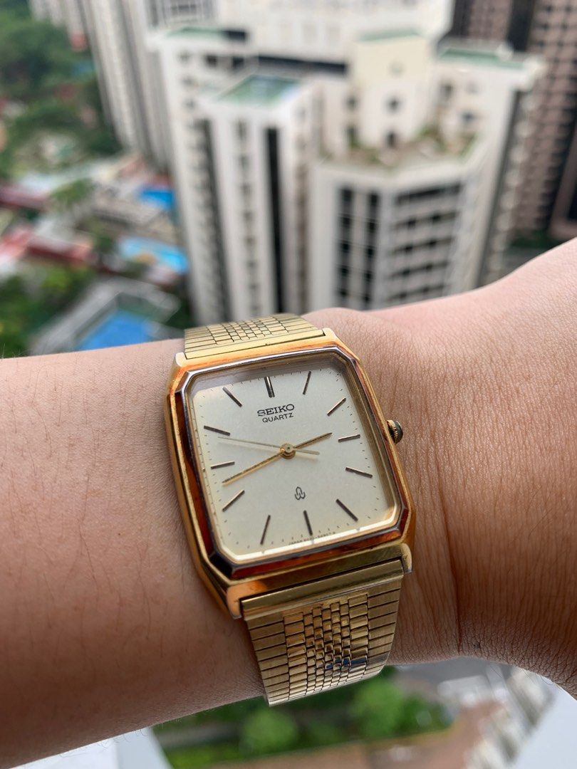 Seiko Rectangle gold plated case, Men's Fashion, Watches & Accessories ...