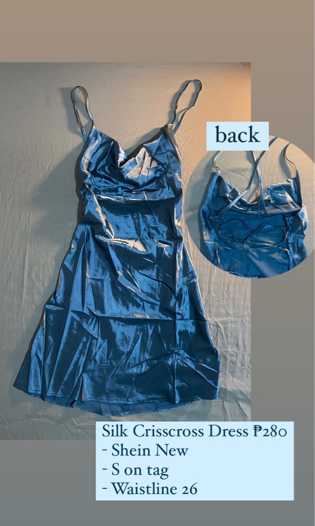 Silk Criss Cross Dress, Women's Fashion, Dresses & Sets, Dresses on ...