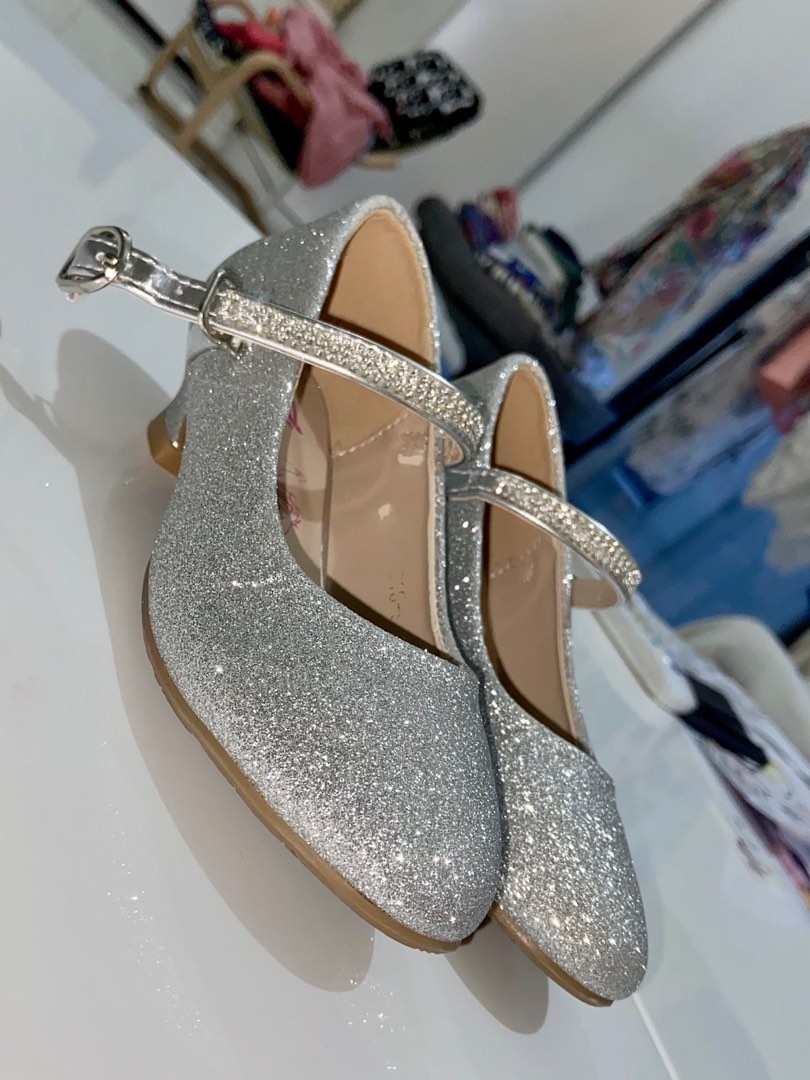 Silver sparkly shoes, Babies & Kids, Babies & Kids Fashion on Carousell