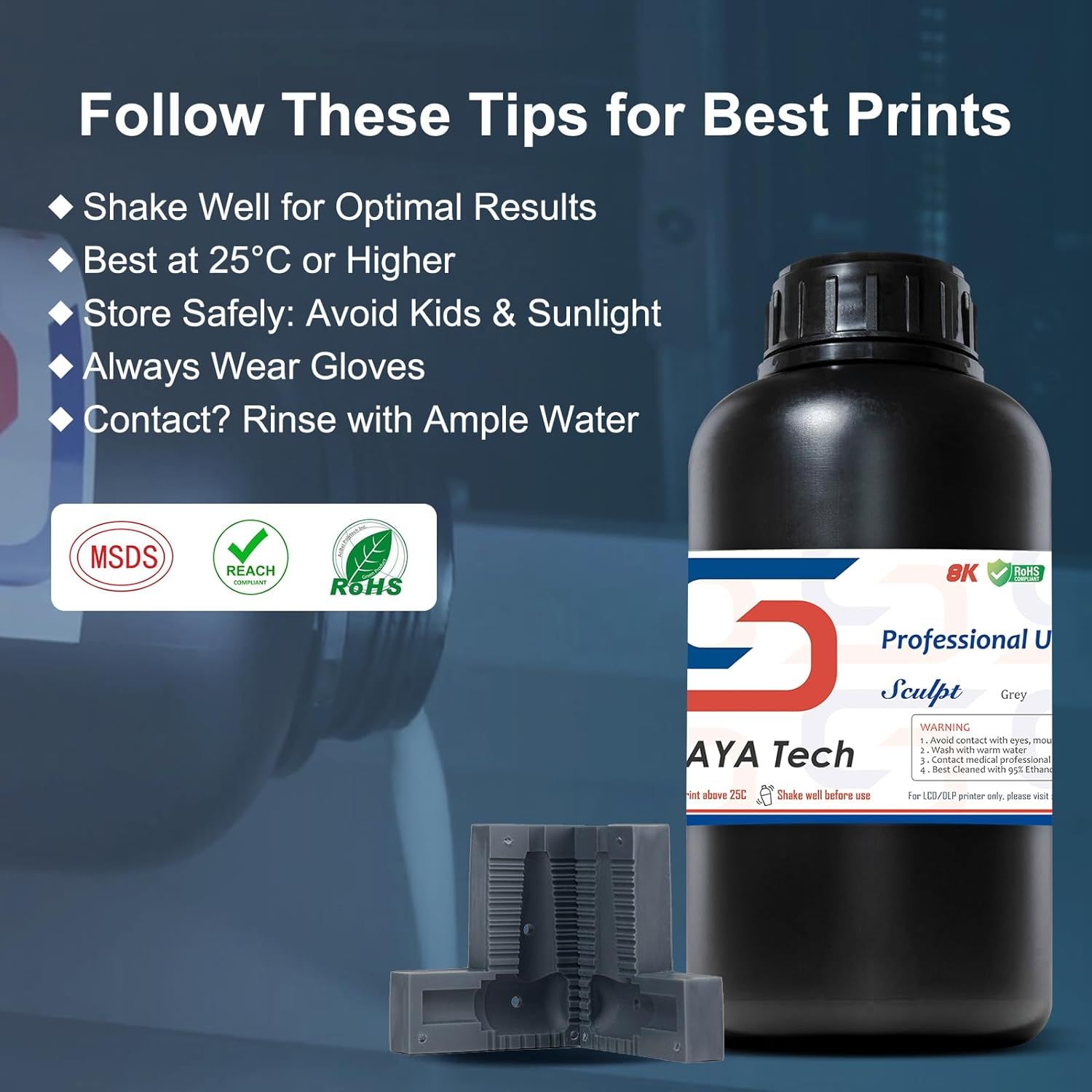 Siraya Tech Sculpt 3D Printer Resin High Temperature Resolution Resistance Resin for DLP/LCD ...