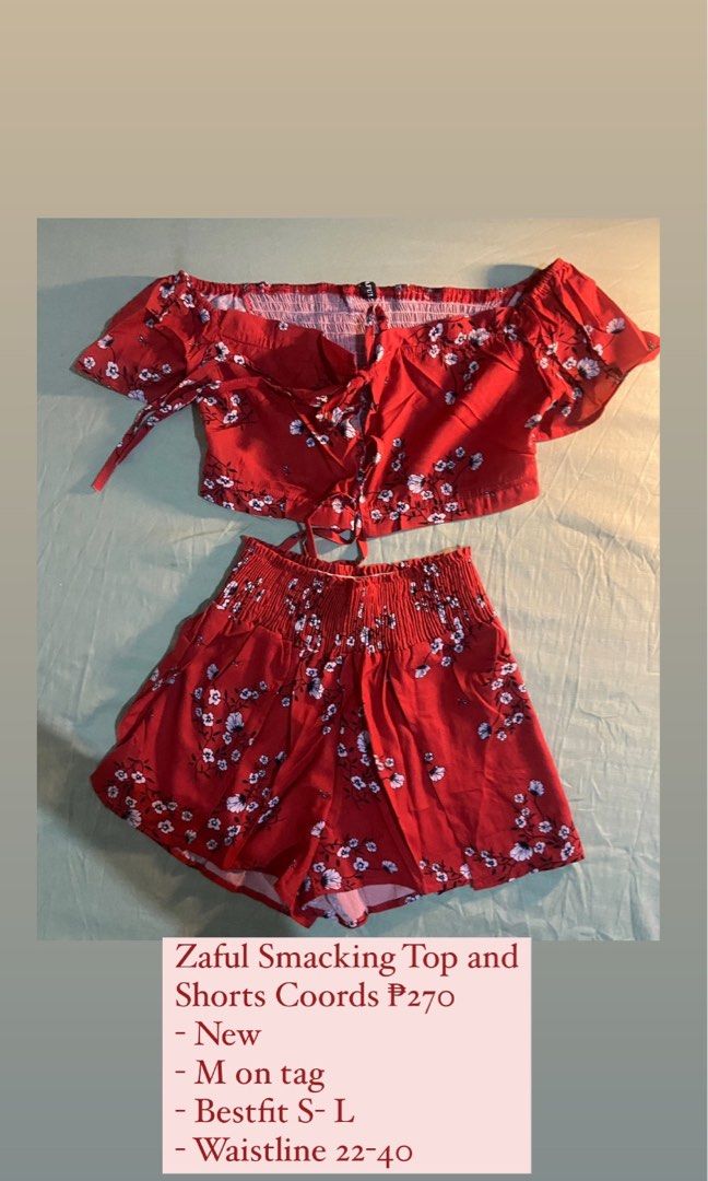 Smacking Top and Shorts Coords Beach, Women's Fashion, Dresses & Sets ...