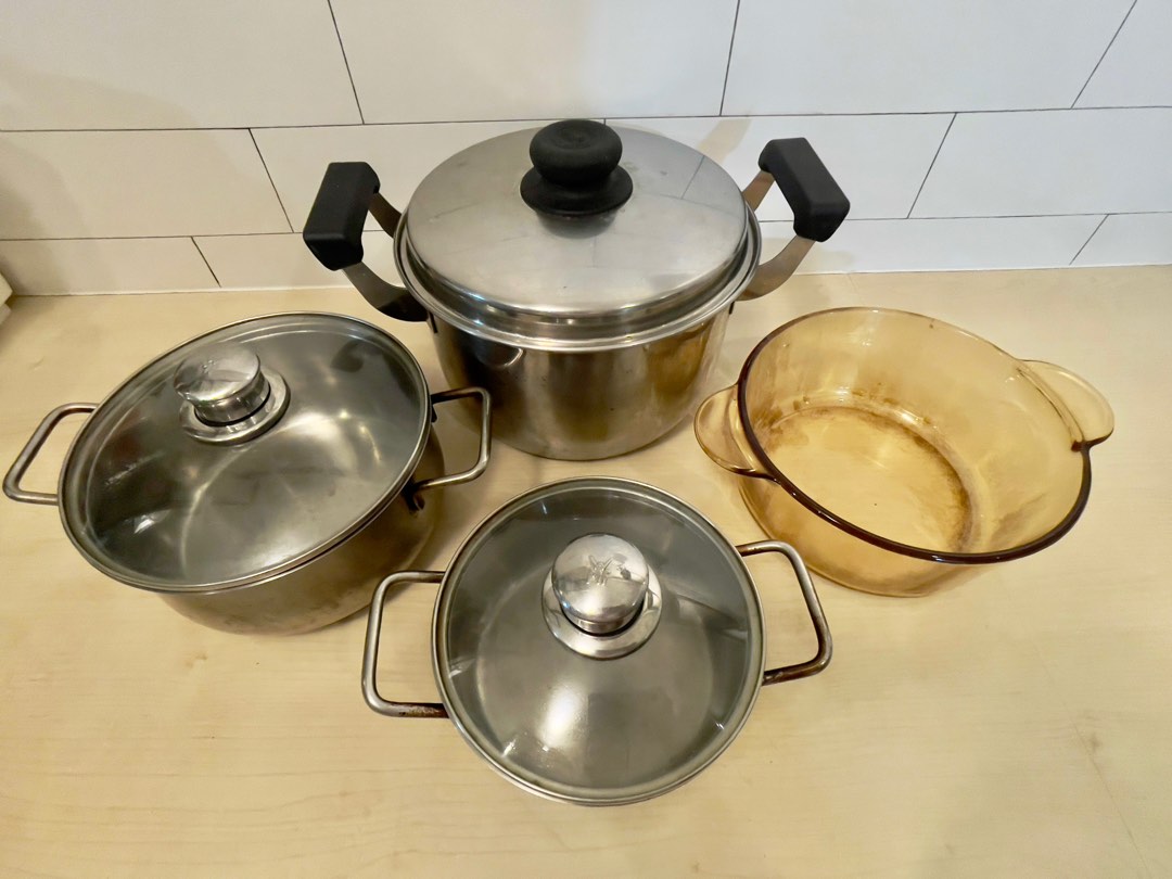 Solid heavy soup pots * 4, Furniture & Home Living, Kitchenware ...