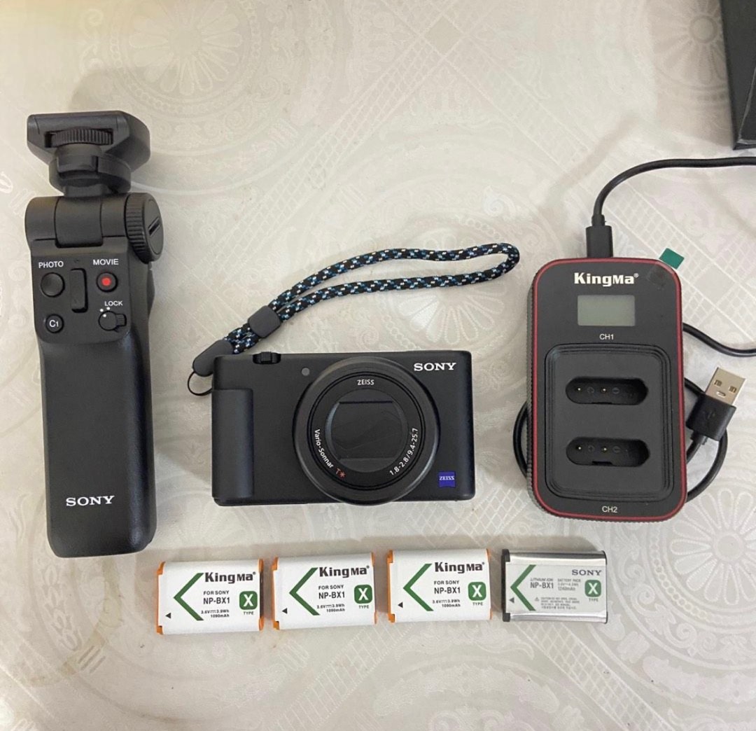 Sony ZV1 with Sony Grip and Extra 3 Batteries, Photography, Cameras on ...