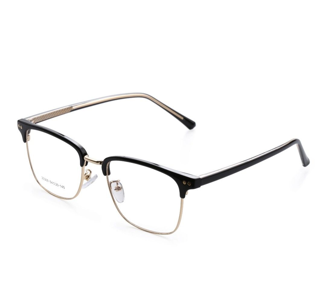Spectacles/Glasses Frame (Black & Gold), Men's Fashion, Watches ...