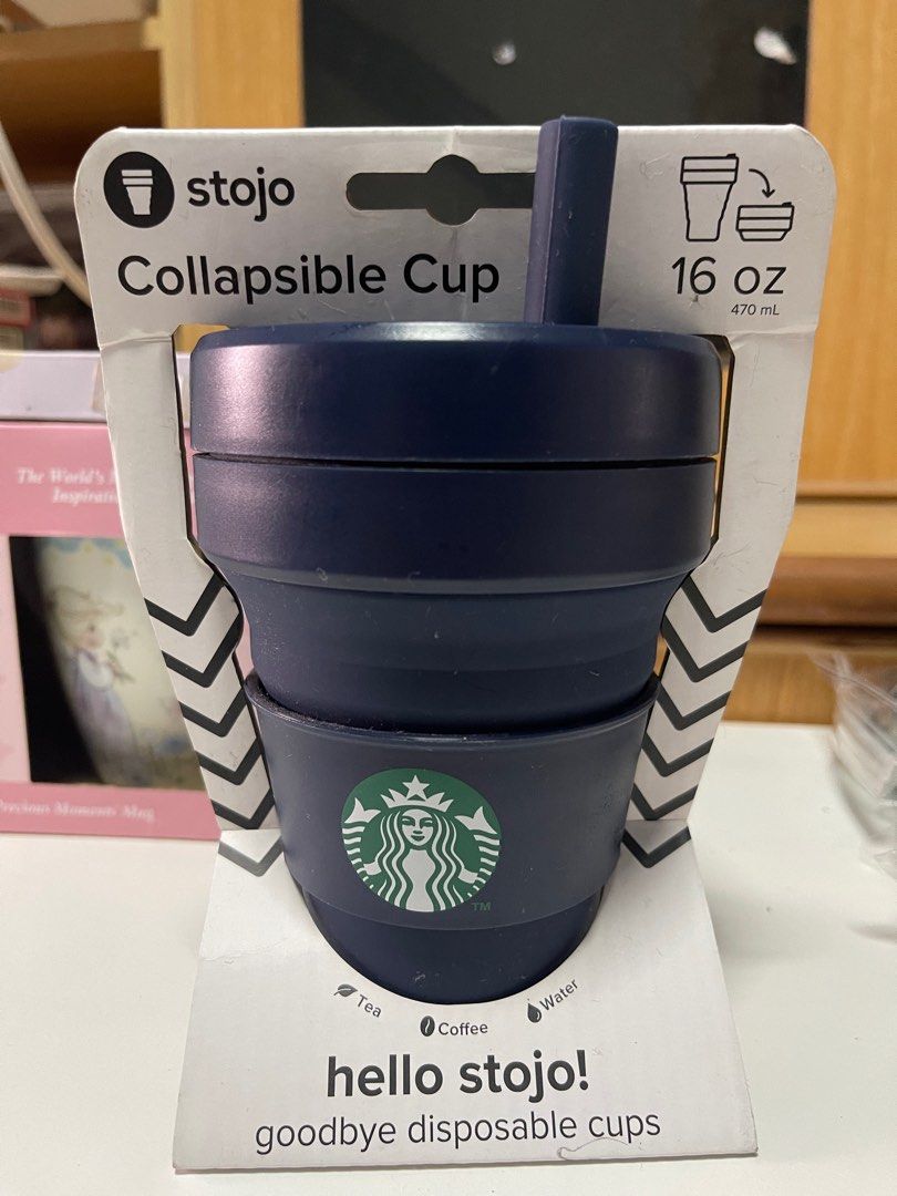 Stojo Collapsible foldable Dark Blue Starbucks Coffee Takeaway Cup ...