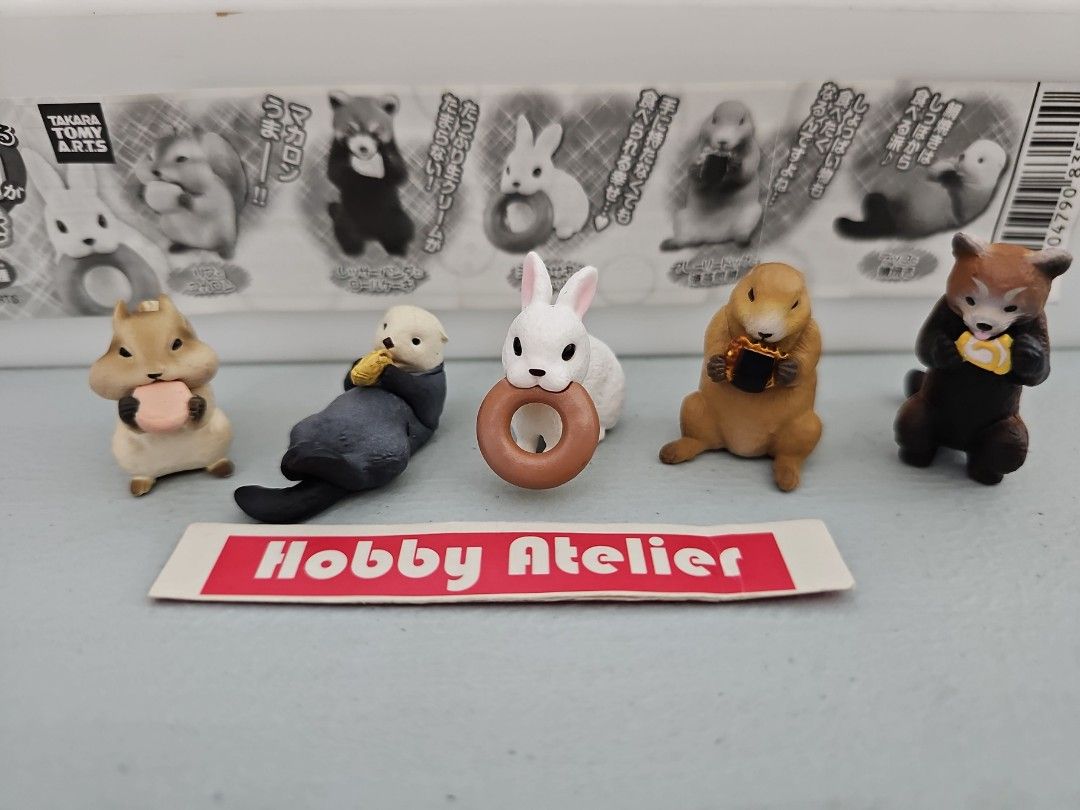 TakaraTomy Gashapon - Capsule Toy : Animals Eating (Complete set of 5 ...