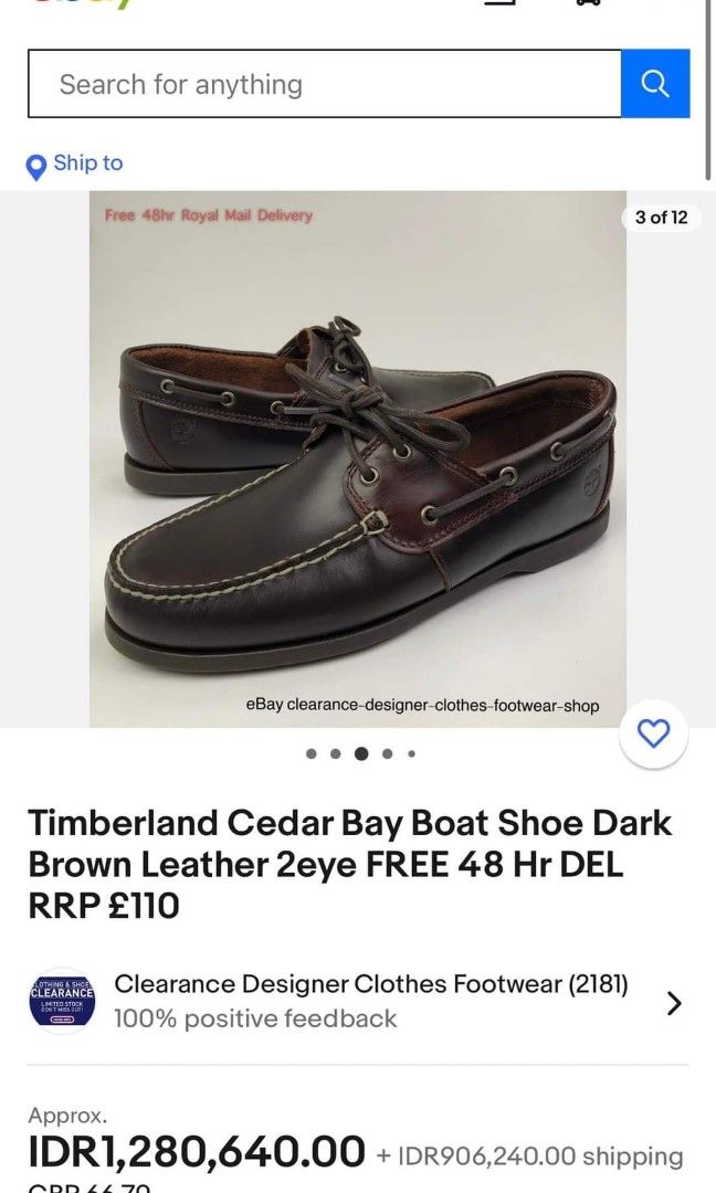 Timberland Cedar Bay Boat Shoe Dark Brown Leather original, Fesyen Pria ...