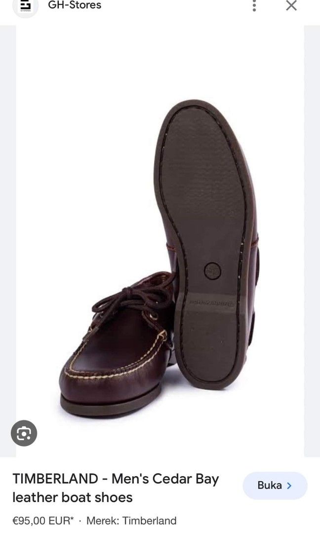 Timberland Cedar Bay Boat Shoe Dark Brown Leather original, Fesyen Pria ...