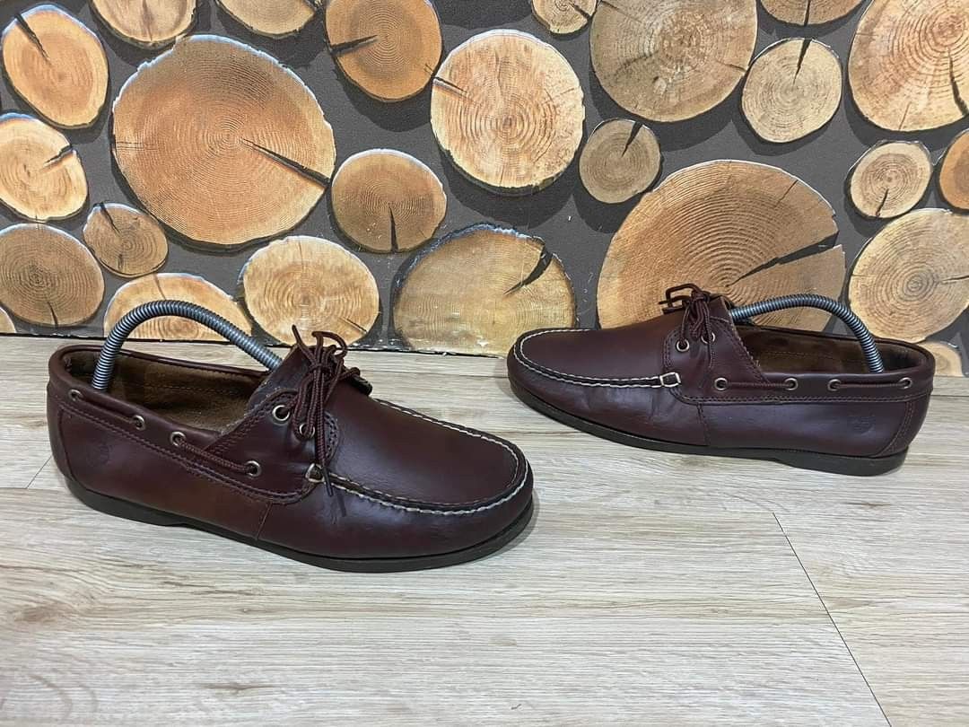 Timberland Cedar Bay Boat Shoe Dark Brown Leather original, Fesyen Pria ...