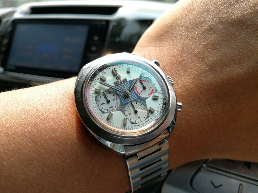 Titoni Race King raceking Chronograph Valjoux 72 white racing dial ...