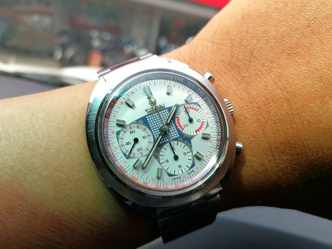 Titoni Race King raceking Chronograph Valjoux 72 white racing dial ...