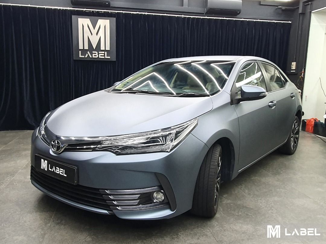 Toyota Corolla Altis Full Vinyl Wrap - Ghost Metallic Grey Blue, Car ...