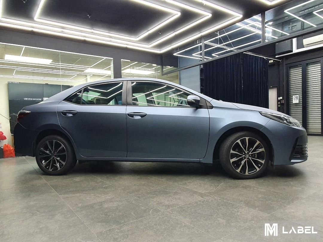 Toyota Corolla Altis Full Vinyl Wrap - Ghost Metallic Grey Blue, Car ...