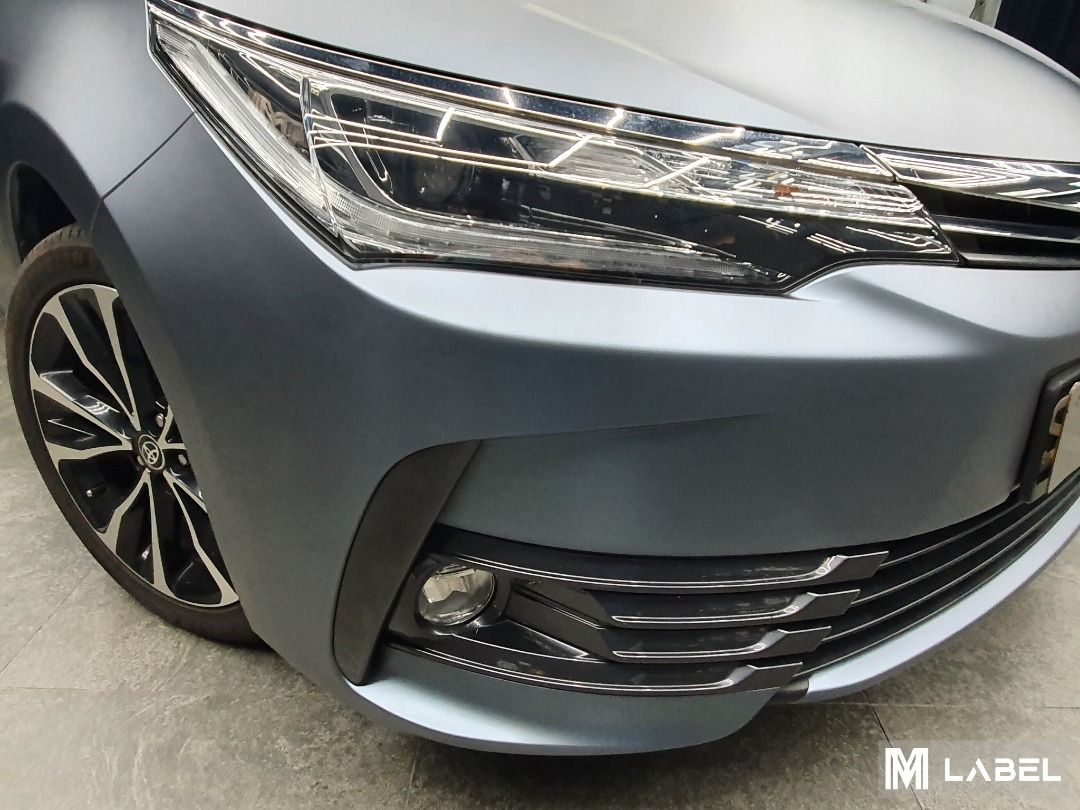 Toyota Corolla Altis Full Vinyl Wrap - Ghost Metallic Grey Blue, Car ...