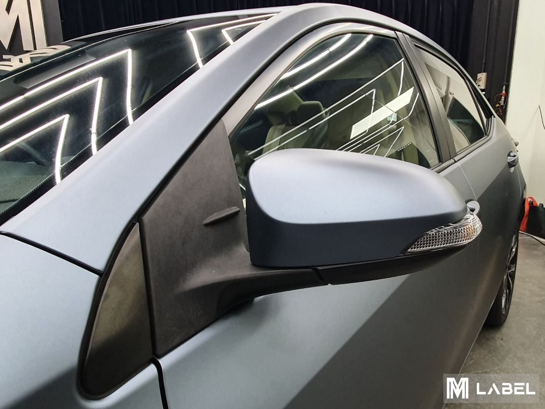 Toyota Corolla Altis Full Vinyl Wrap - Ghost Metallic Grey Blue, Car ...