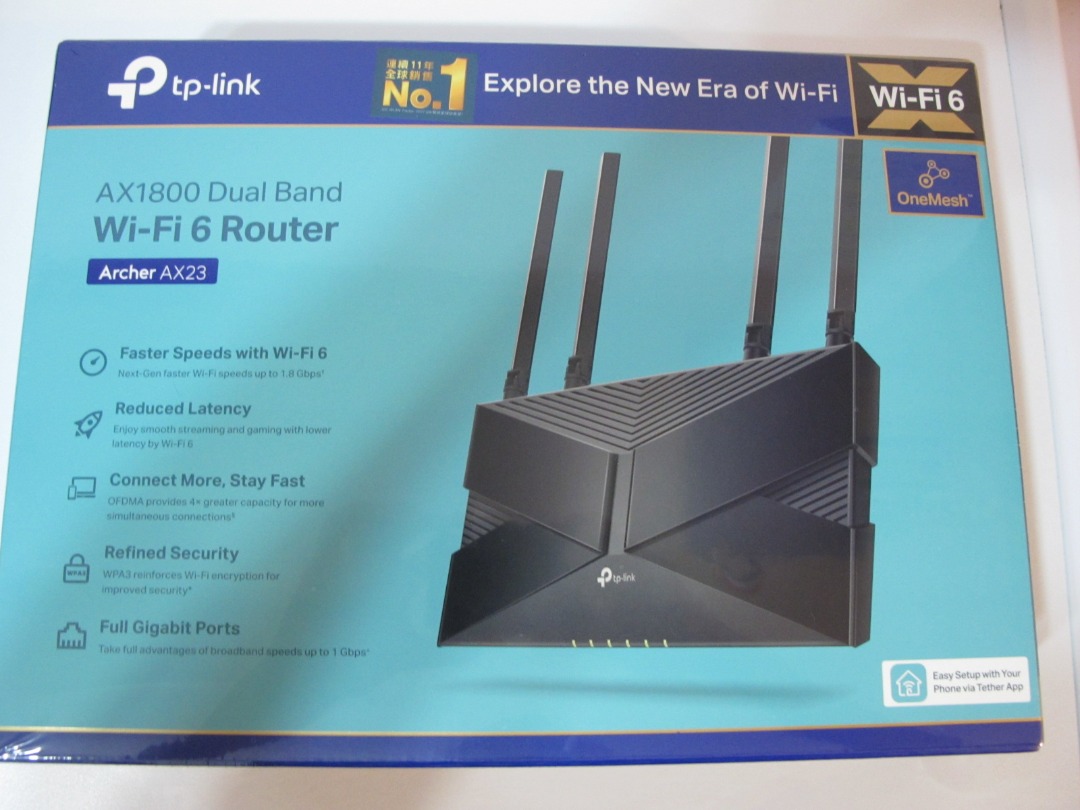 TP-link Archer AX23 AX1800 wi-fi 6 Gigabit roiuter 路由器, 電腦＆科技, 電腦周邊及配件 ...