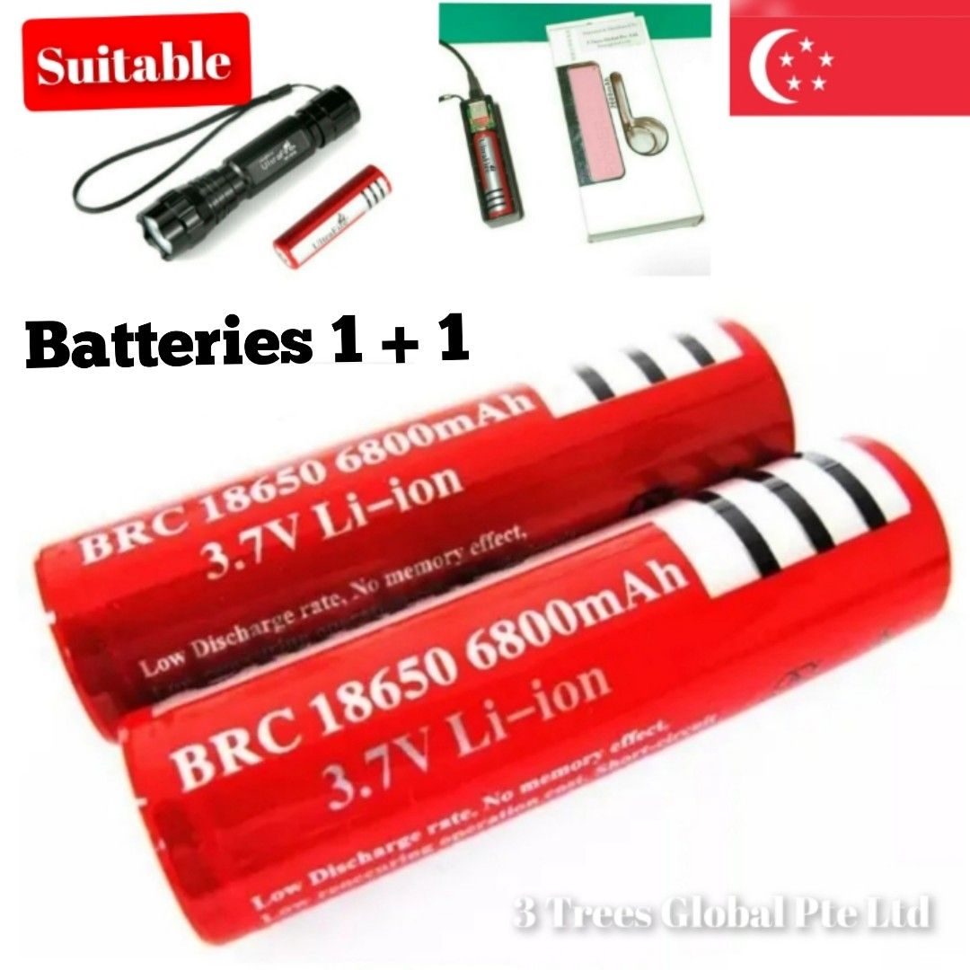 Ultrafire 18650 6800 Battery 3.7V Rechargable Lithium-ion, Photography, Photography Accessories ...