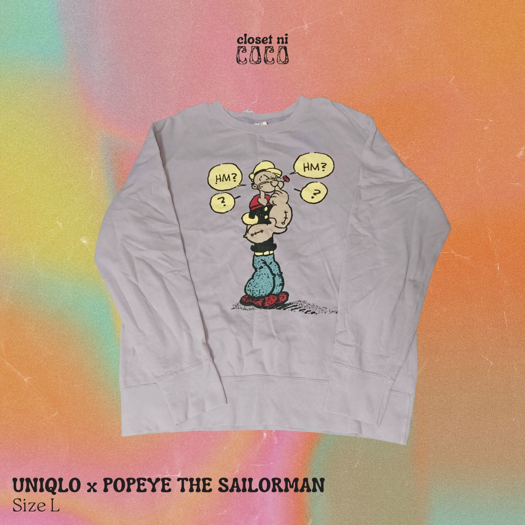 UNIQLO x Popeye the Sailor Man Crewneck Sweater (UNISEX) / y2k vintage ...