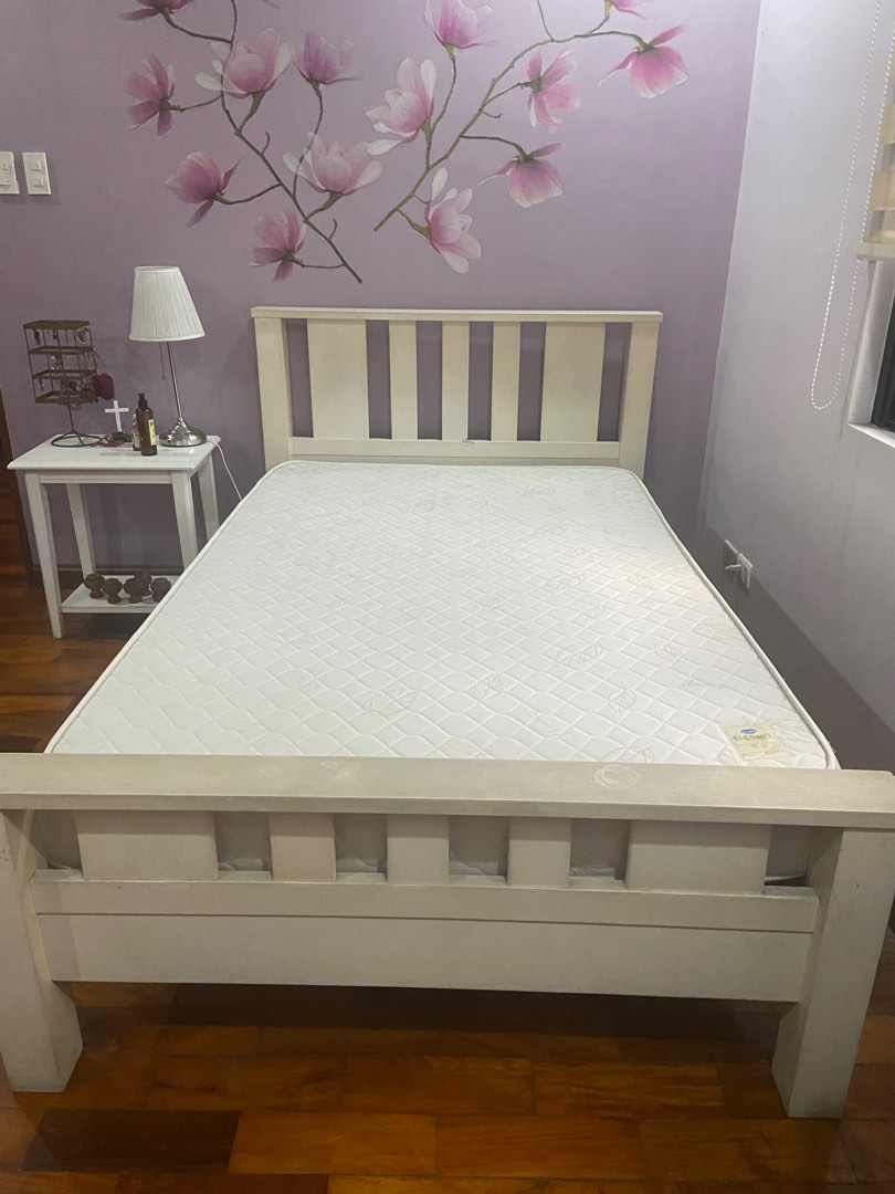 Used Double Bed Frame w Mattress, Furniture & Home Living, Furniture ...