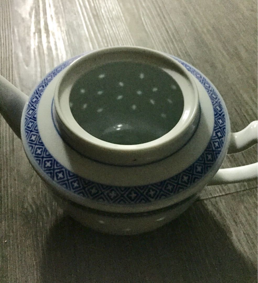 Vintage Chinese Rice Grain Flower design Blue and White Porcelain ...