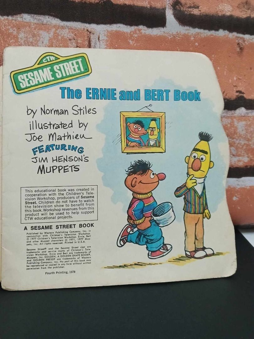 Vintage Rare 1978 Joe Mathieu Print [The ERNIE & BERT Book : Sesame ...