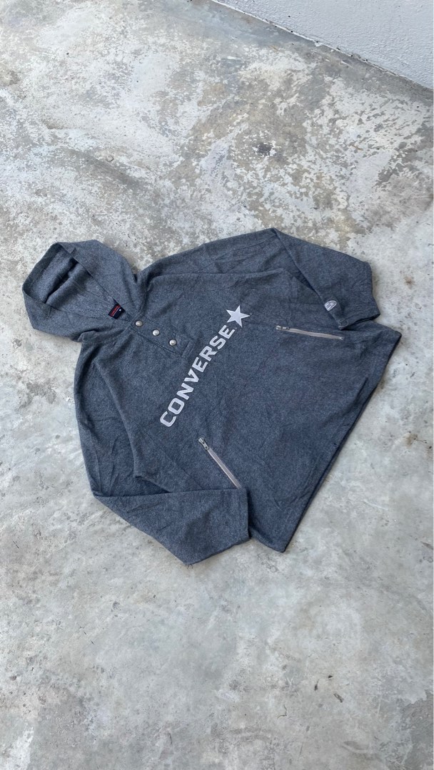 VTG CONVERSE OVERSIZE ANORAK FLEECE HOODIE, Men's Fashion, Coats ...