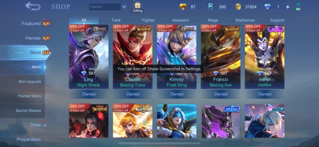 2 Collector Mlbb Acc MYTHICAL HONOR RANKED 114 Magic Cores!!, Video ...