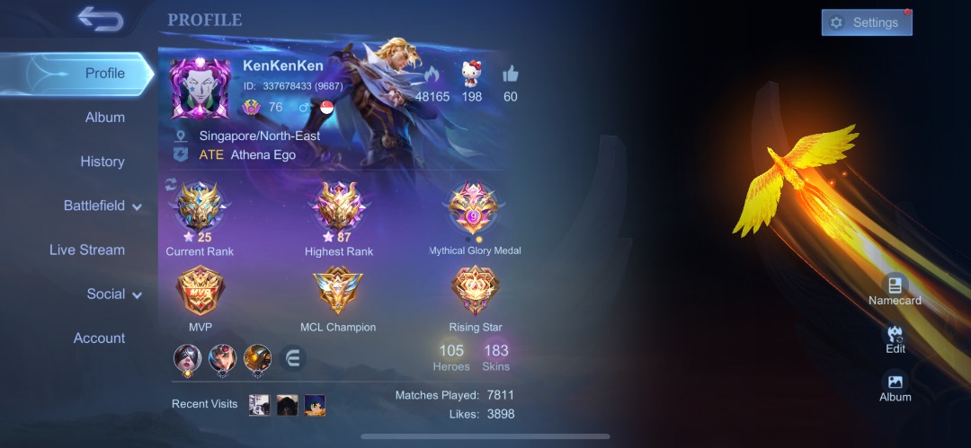 2 Collector Mlbb Acc MYTHICAL HONOR RANKED 114 Magic Cores!!, Video ...