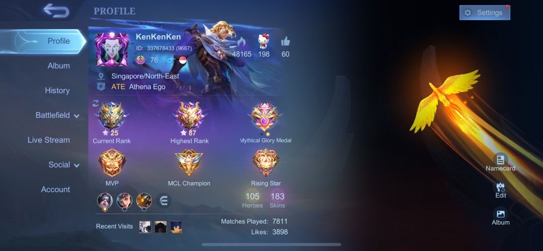 2 Collector Mlbb Acc MYTHICAL HONOR RANKED 114 Magic Cores!!, Video ...