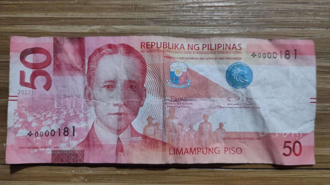 50 pesos year 2022 Philippine banknote (star note serial), Hobbies ...
