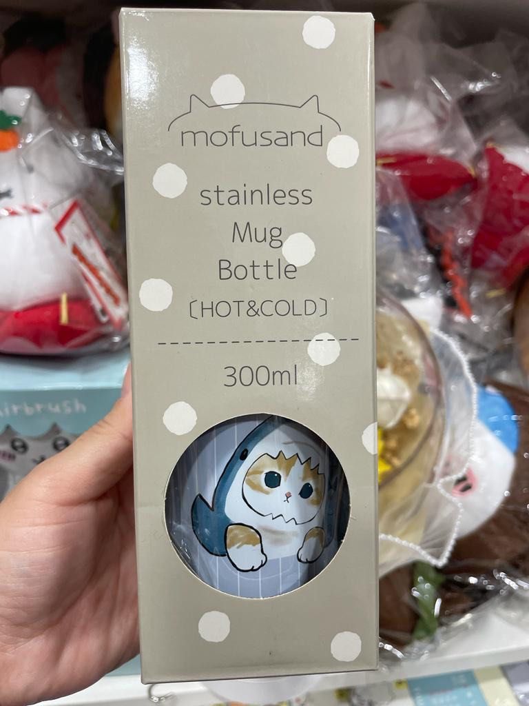 現貨 日本直送 鯊魚貓 mofusand 不鏽鋼瓶 300ml, 傢俬＆家居, 廚具和餐具, 廚水杯、水壺 - Carousell