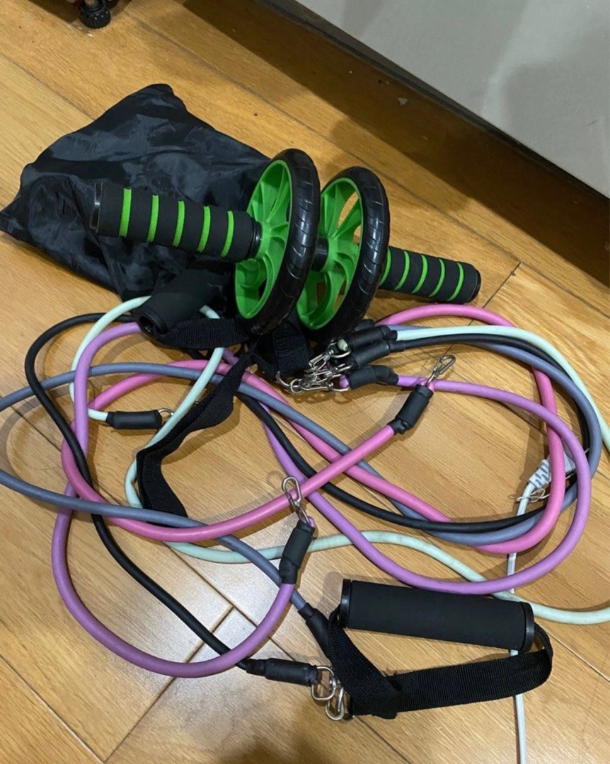 Ab roller and band set, Sports Equipment, Exercise & Fitness, Toning ...