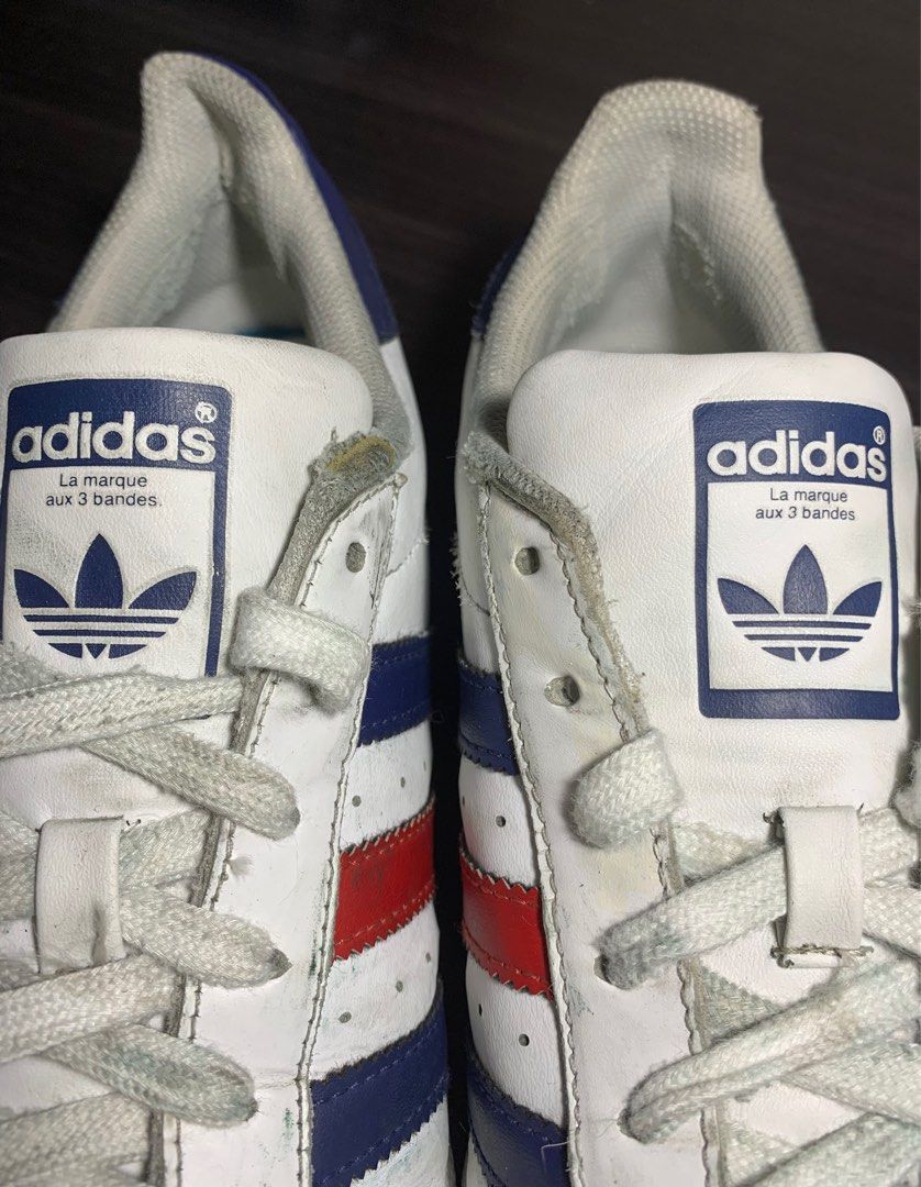 Adidas Superstar Red Blue Stripes, Men's Fashion, Footwear, Sneakers on ...